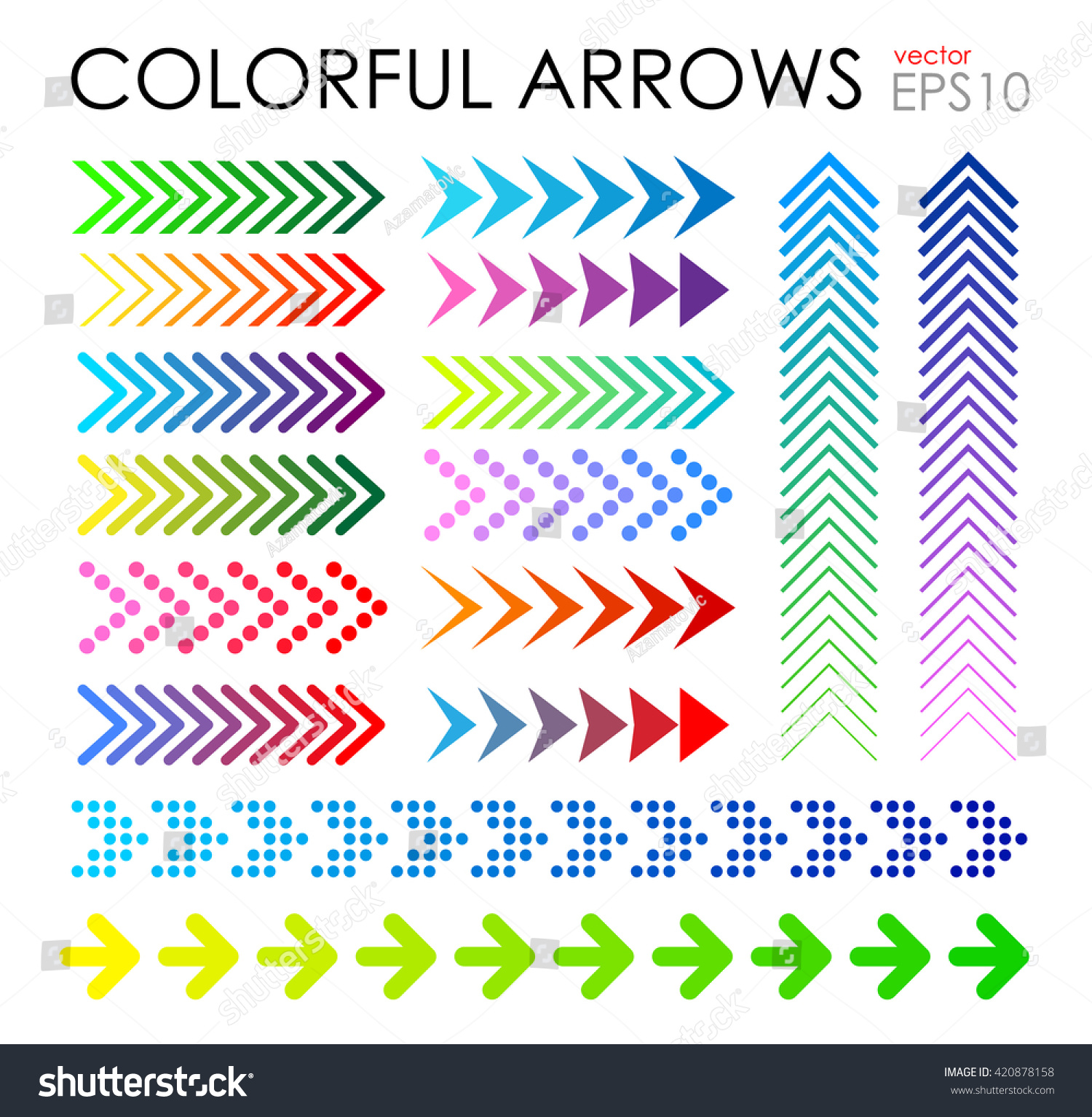 Colorful Spectrum Arrows Stock Vector (Royalty Free) 420878158