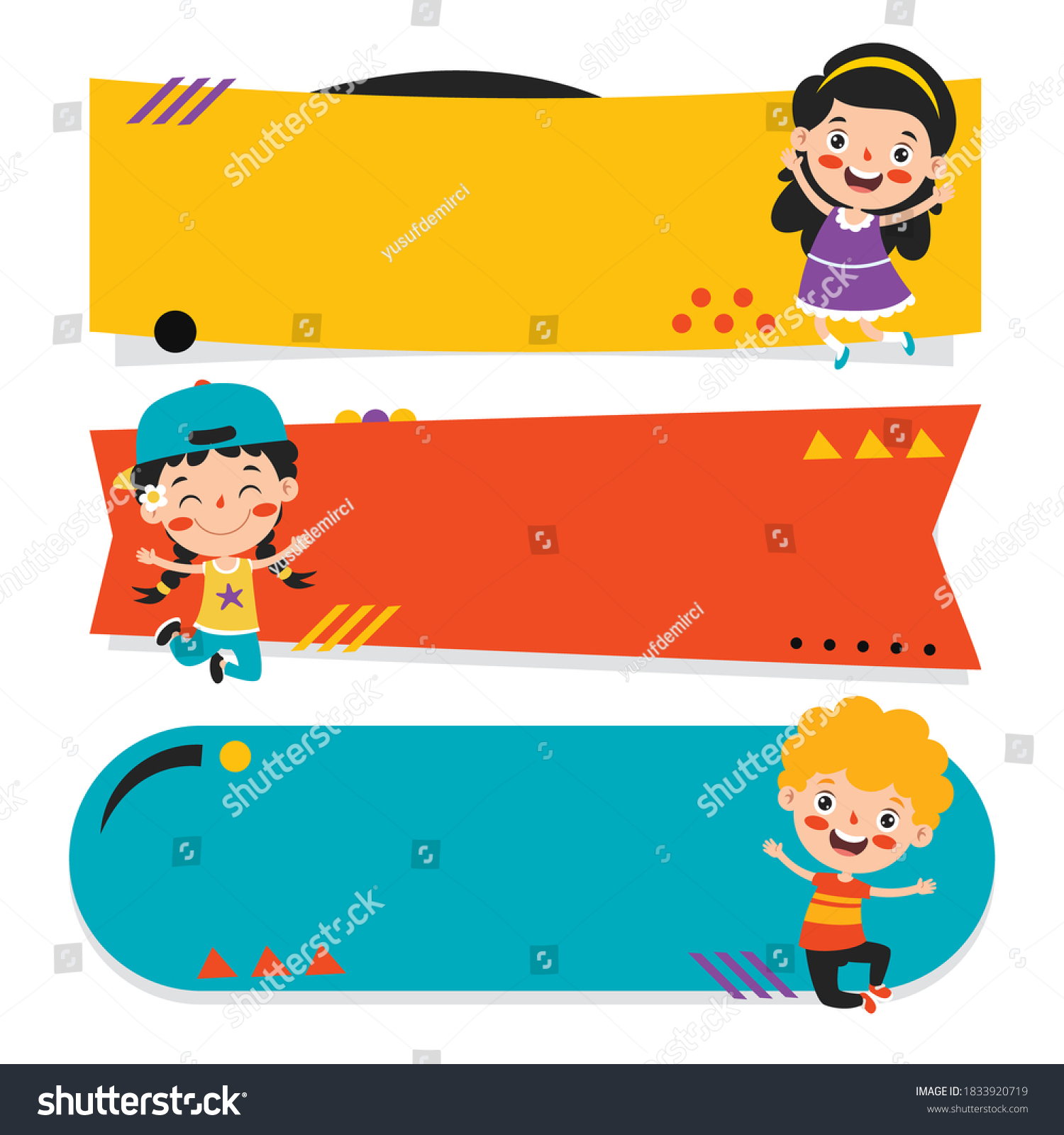 Colorful Speech Bubbles Labels Stock Vector (Royalty Free) 1833920719 ...