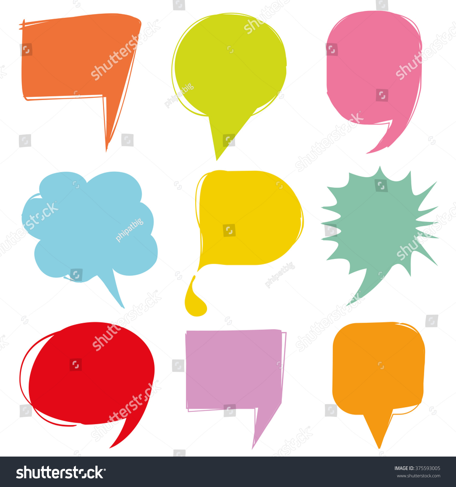 Colorful Speech Bubbles Vector Cute Communication Stock Vector (Royalty ...