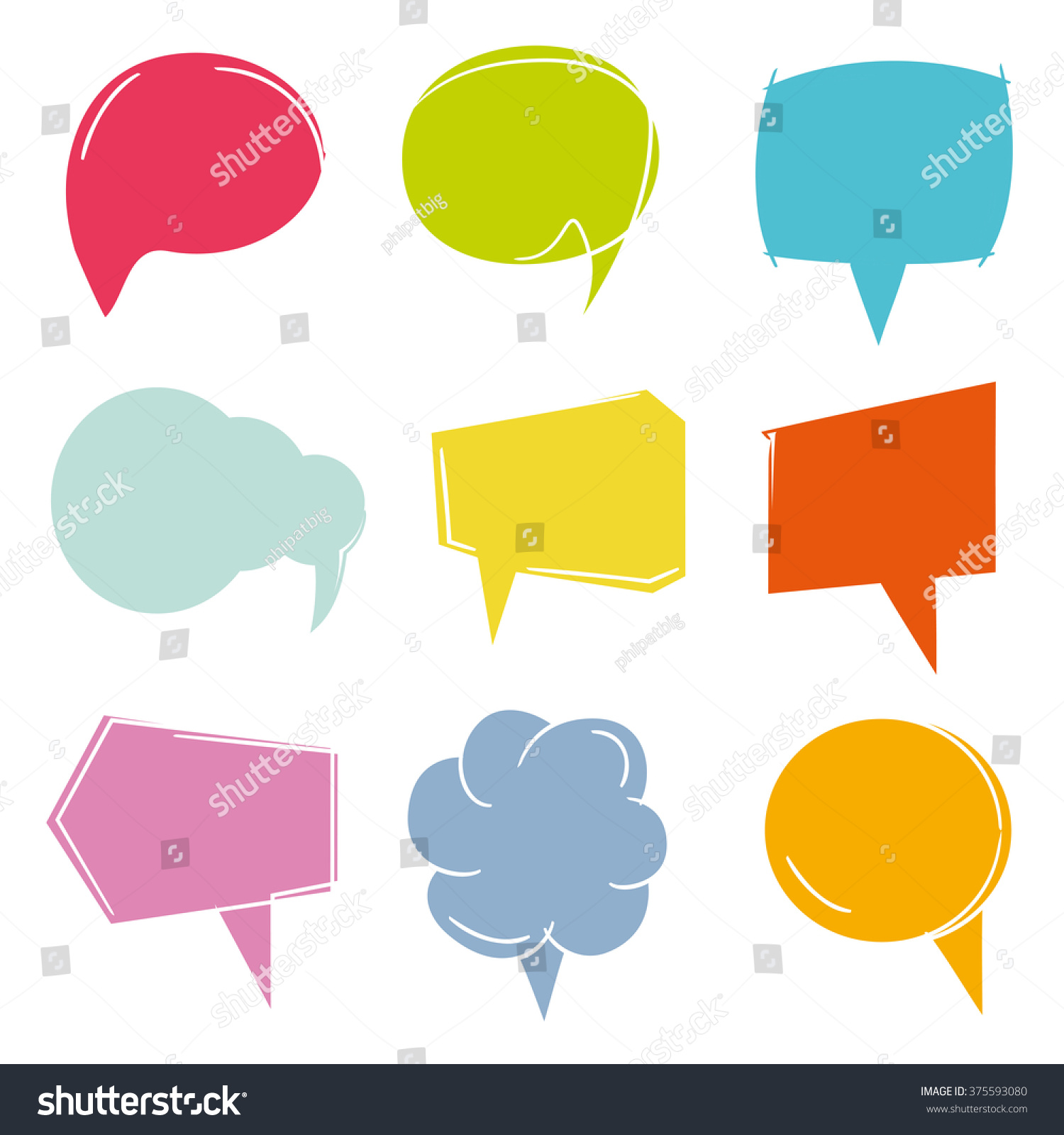 Colorful Speech Bubbles Vector Cute Communication Stock Vector (Royalty ...
