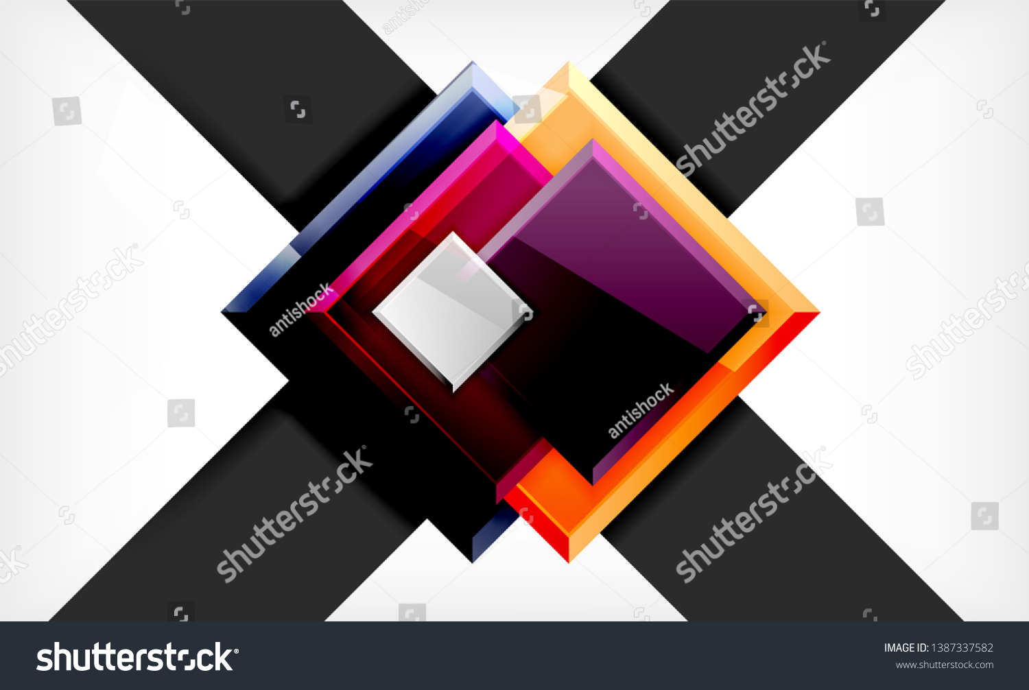Colorful Square Rectangle Blocks Background Vector Stock Vector ...