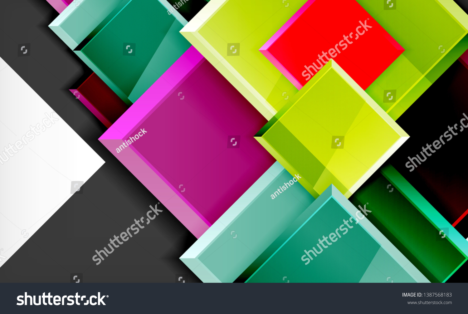 Colorful Square Rectangle Blocks Background Vector Stock Vector ...