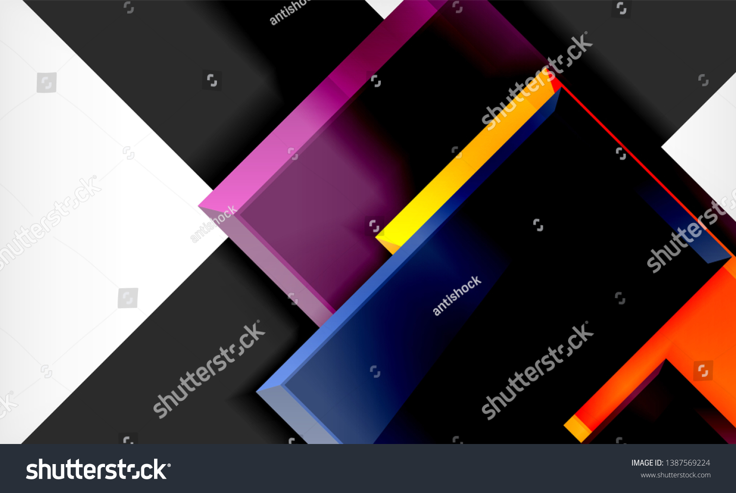 Colorful Square Rectangle Blocks Background Vector Stock Vector ...