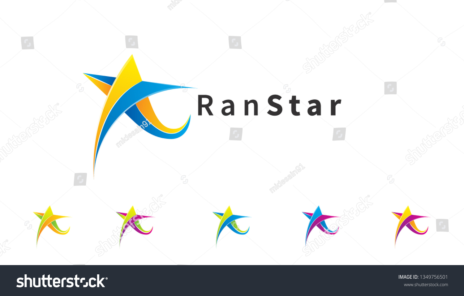 Colorful Star Logo Stock Vector (Royalty Free) 1349756501