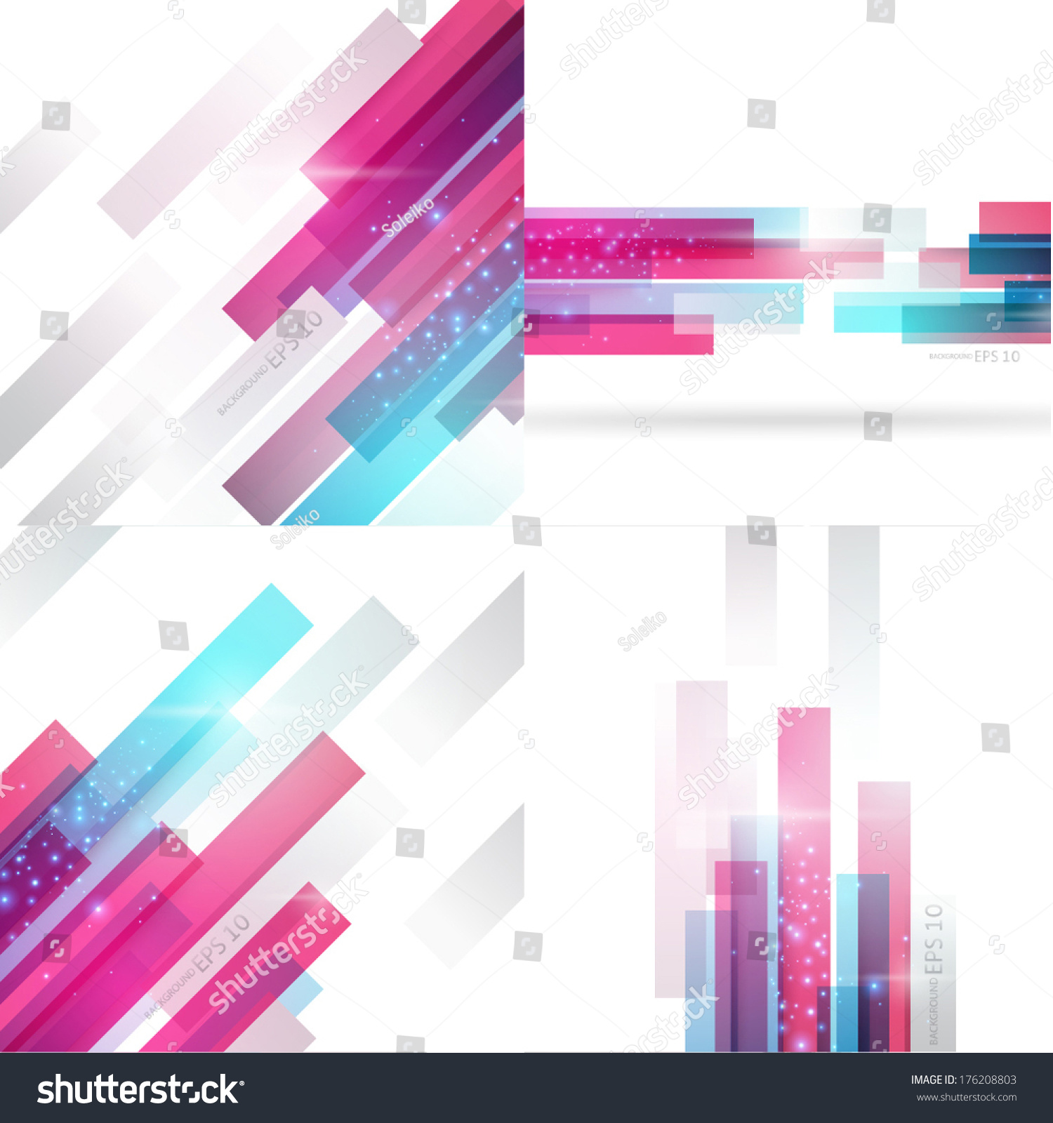 Colorful Straight Lines Abstract Vector Collection Stock Vector ...