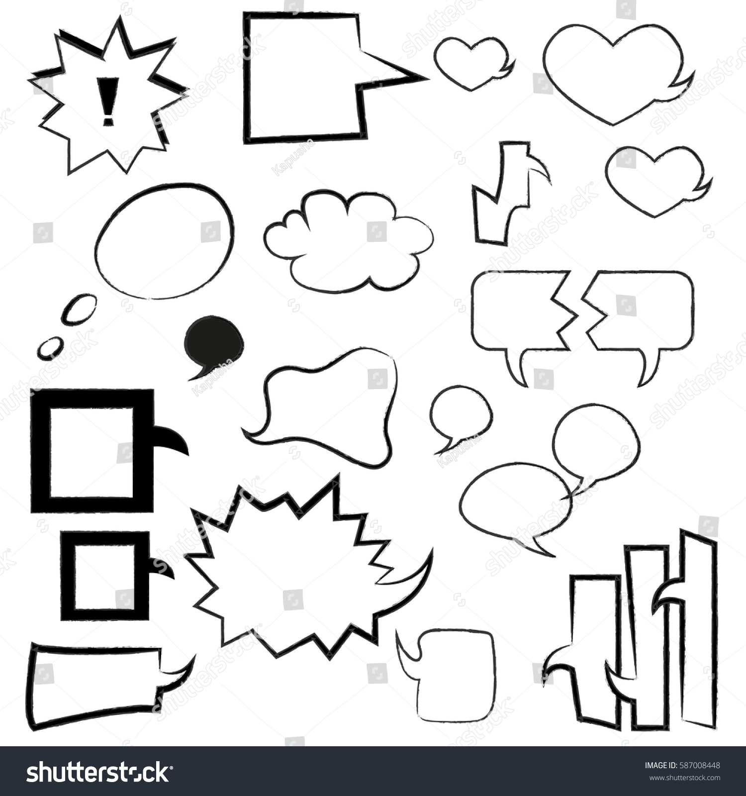 Colorful Stylized Speech Bubbles Vector Illustration Stock Vector ...