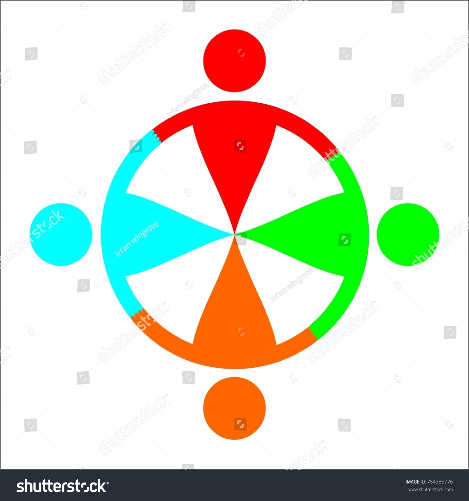 Colorful Teamwork Icon 3 Stock Vector (Royalty Free) 754385776 ...
