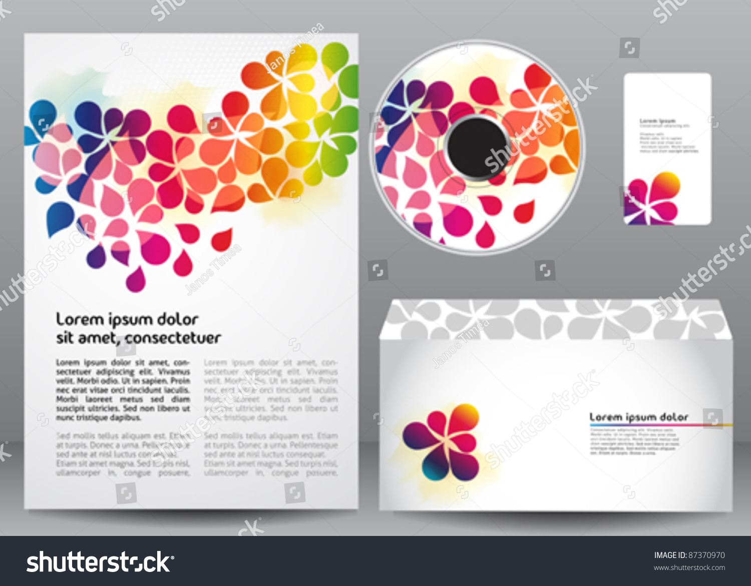 Colorful Template Design Stock Vector Illustration 87370970 : Shutterstock