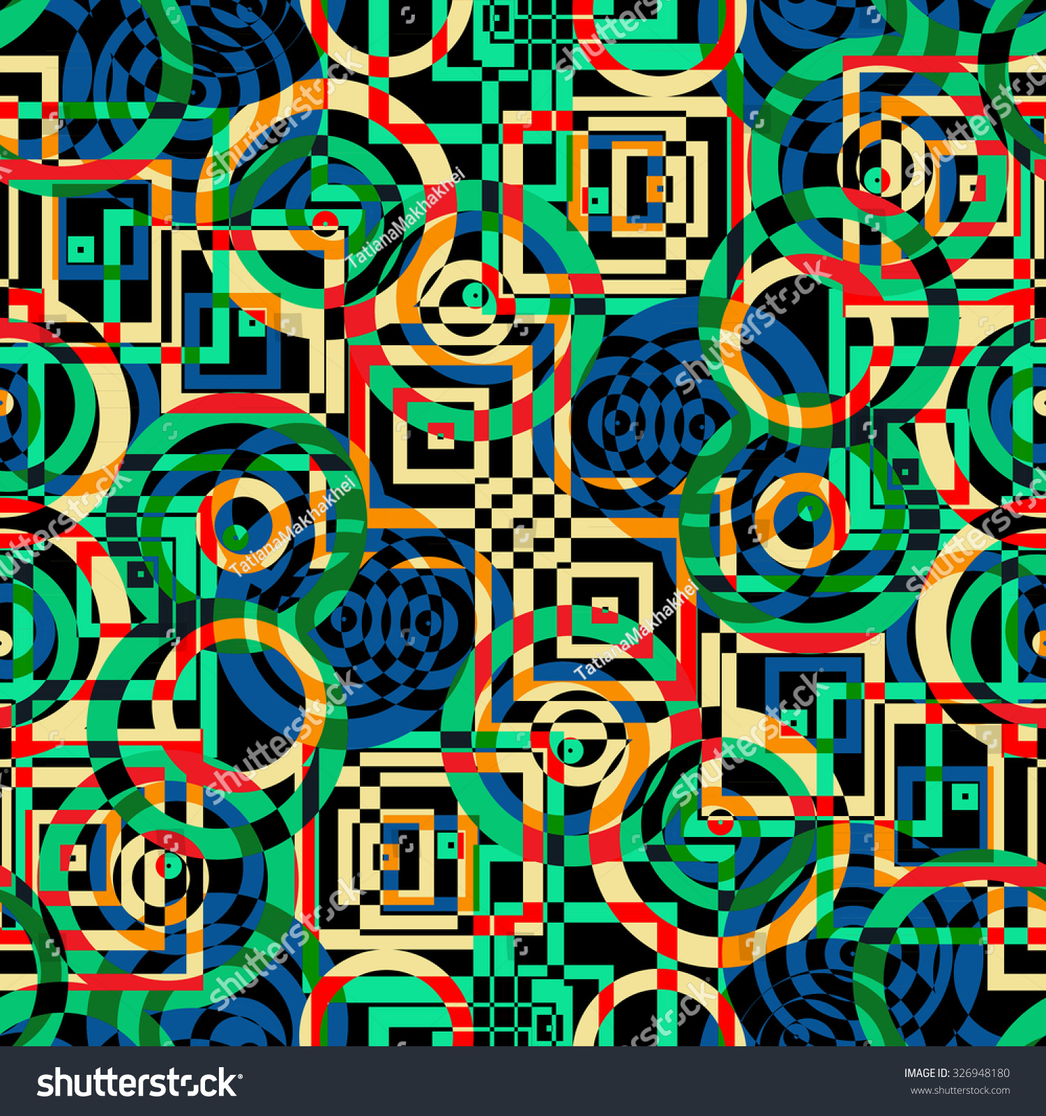 Colorful Texture Seamless Psychodelic Pattern Background: vector de ...