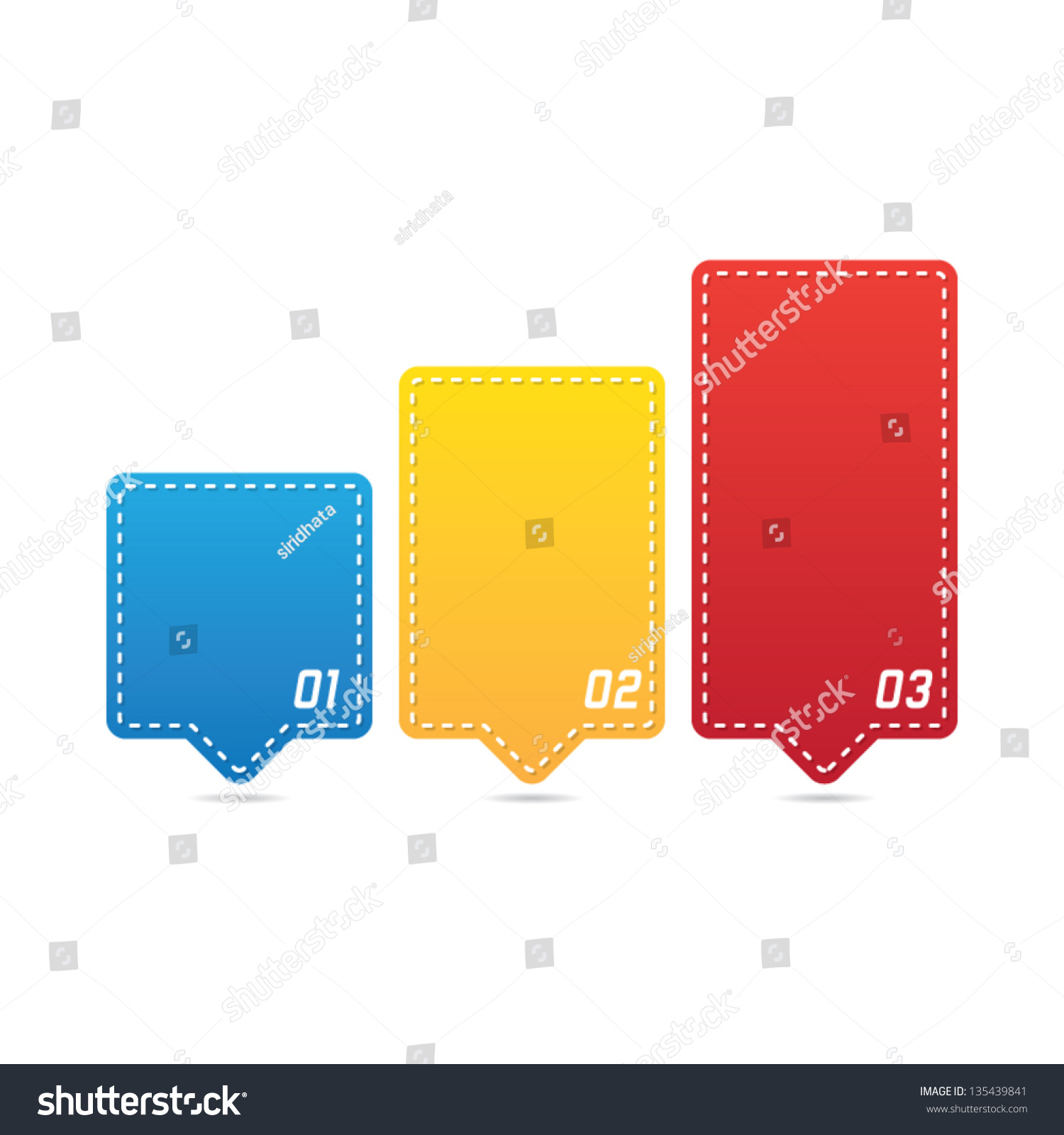 Colorful Three Step Banners Stock Vector (Royalty Free) 135439841 ...