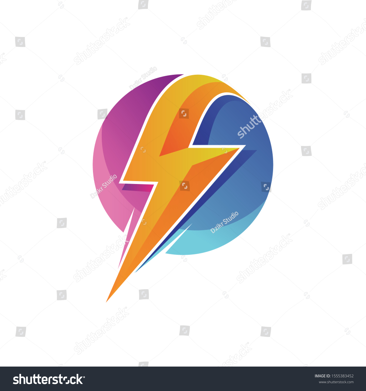 Colorful Thunder Logo Design Vector Stock Vector (Royalty Free ...