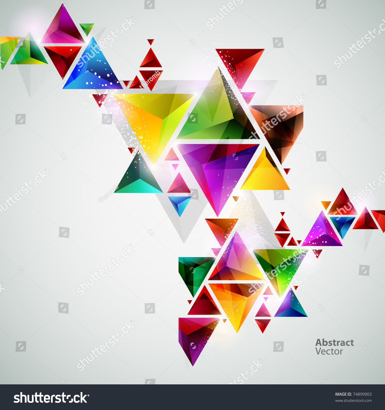 Colorful Triangles Stock Vector Illustration 74899903 : Shutterstock