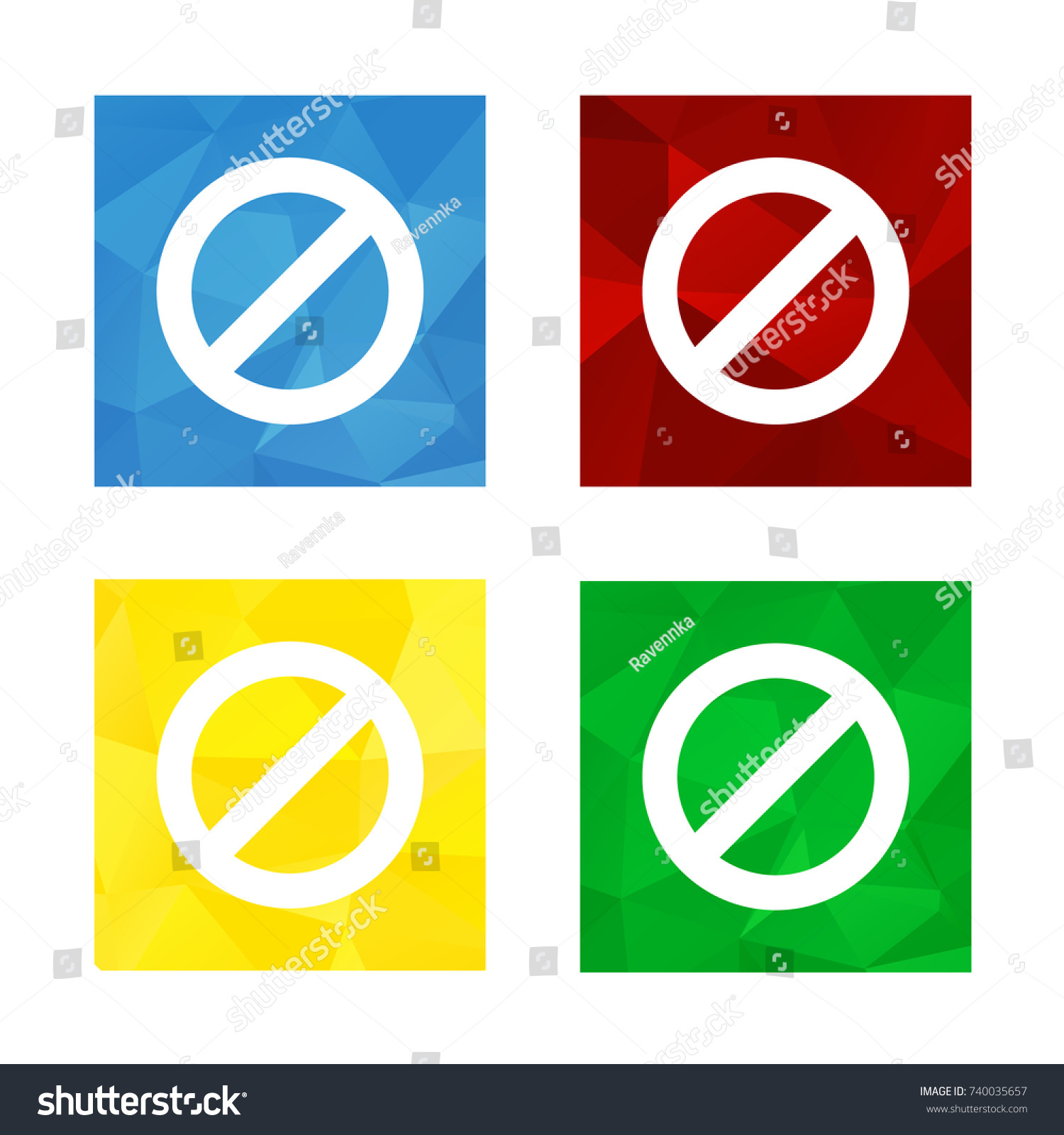 Colorful Triangular Low Poly Button Square Stock Vector (Royalty Free ...