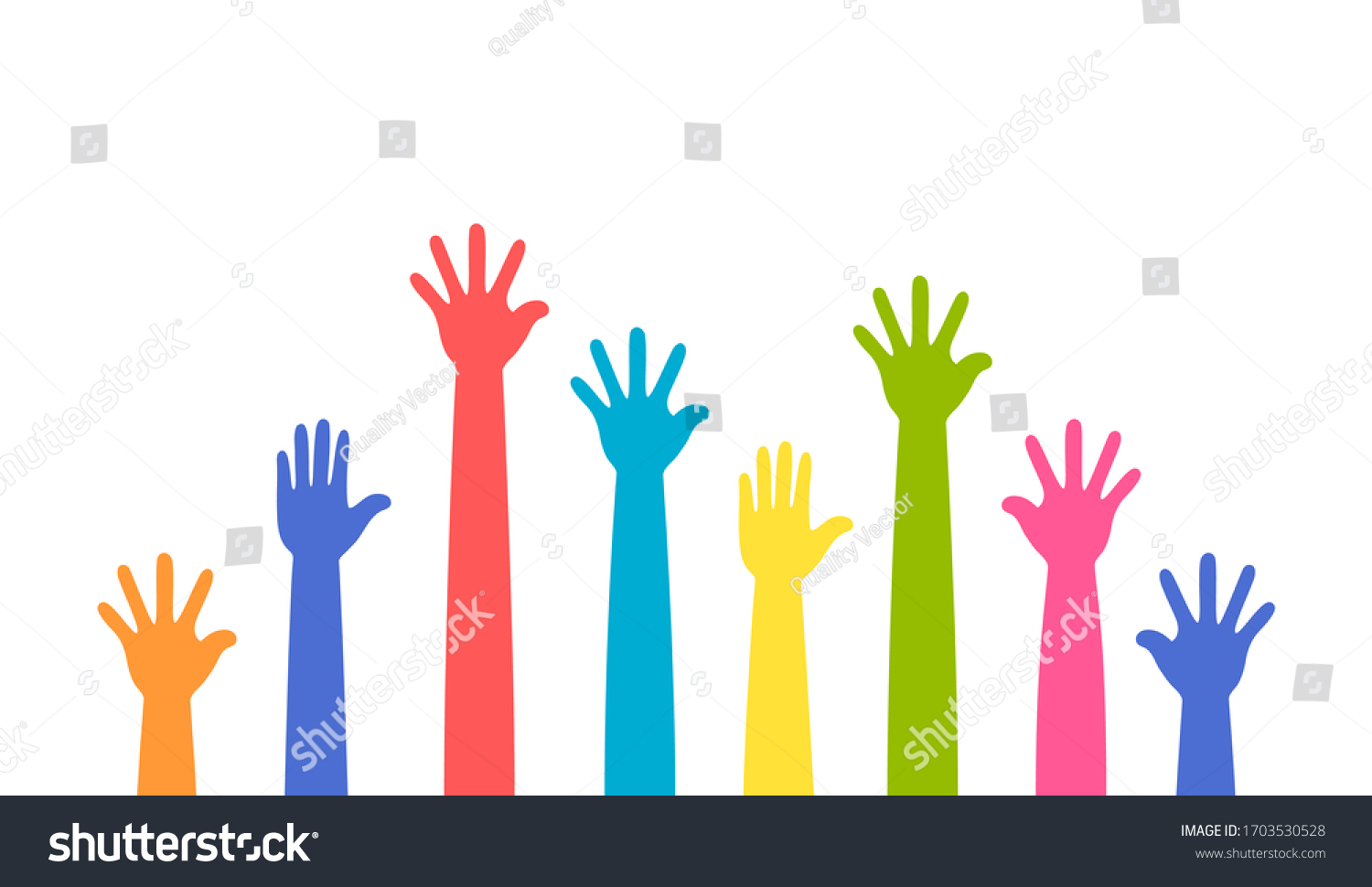 Colorful Hands Set Vector Illustration Stock Vector (Royalty Free ...
