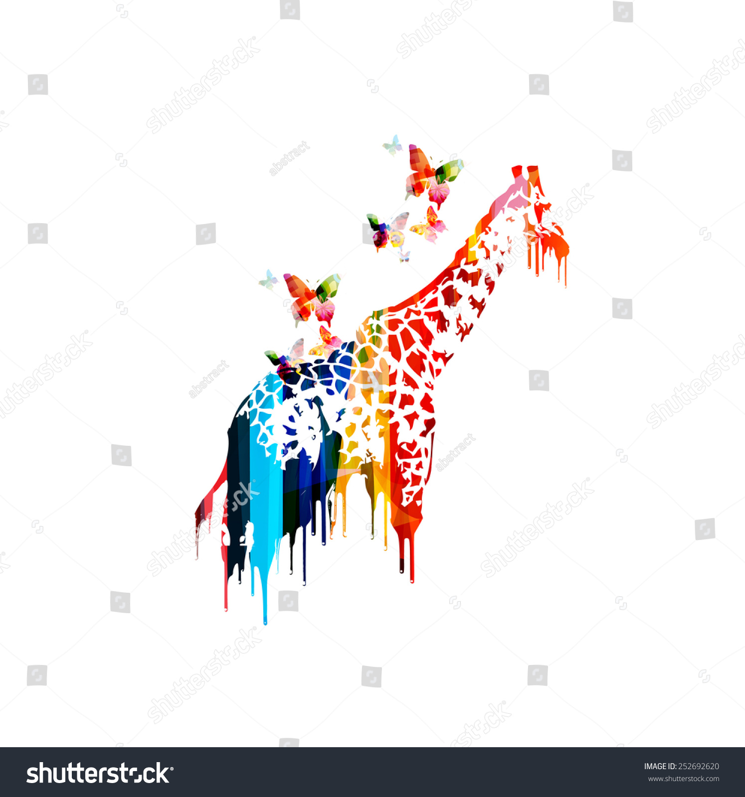 Colorful Vector Giraffe Design Stock Vector (Royalty Free) 252692620