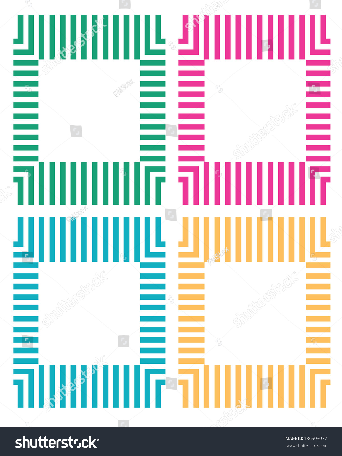 Colorful Vector Line Pattern Frame Invitation Stock Vector (Royalty ...