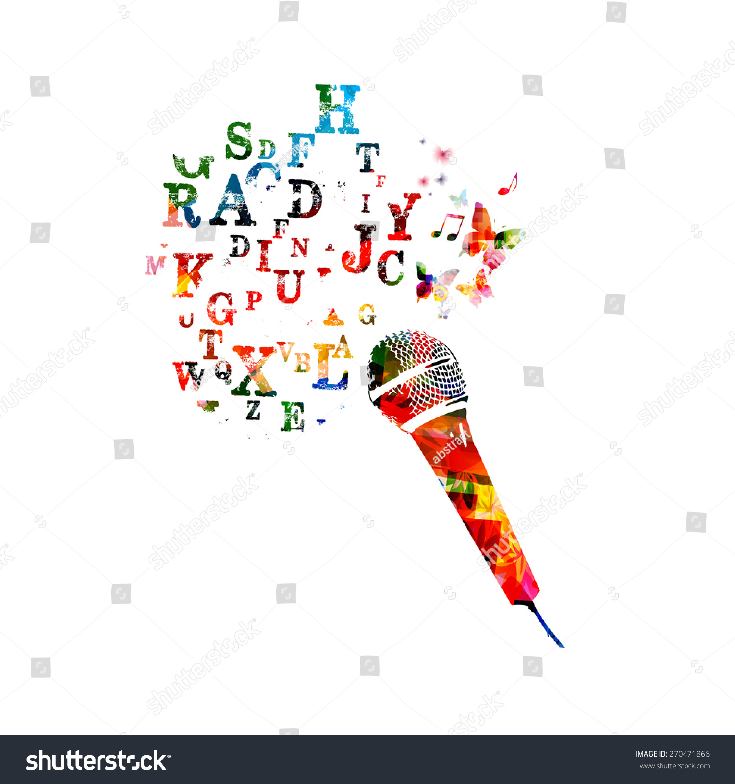 Colorful Vector Microphone Stock Vector (Royalty Free) 270471866 ...