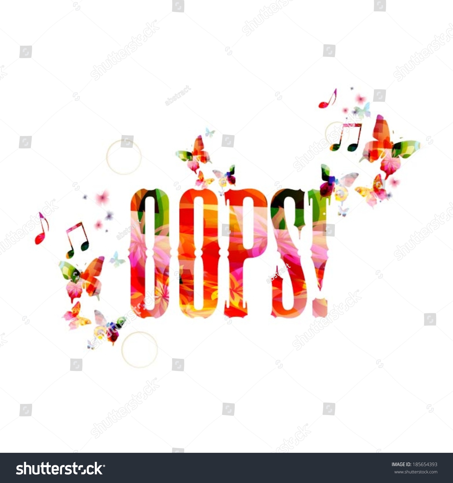 Colorful Vector Oops Background Butterflies Stock Vector (Royalty Free ...