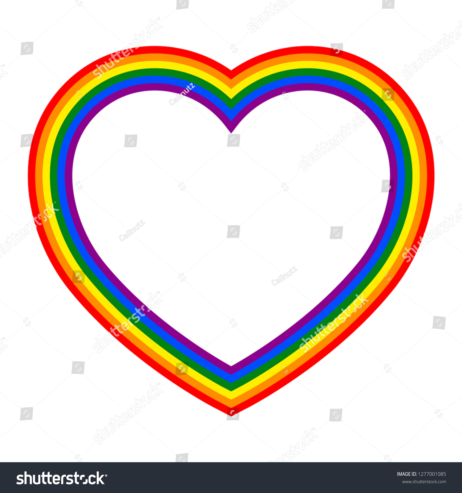 Colorful Vector Rainbow Heart Stock Vector (Royalty Free) 1277001085