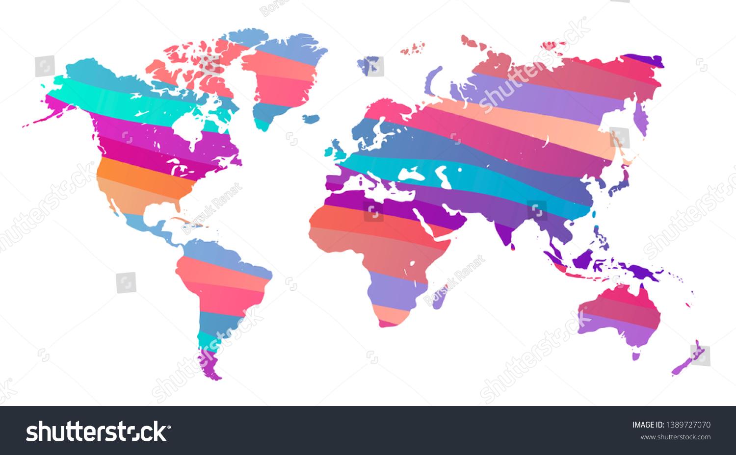 Colorful Vector World Map North South Stock Vector (Royalty Free ... Colorful Vector World Map North South Stock Vector (Royalty Free ...