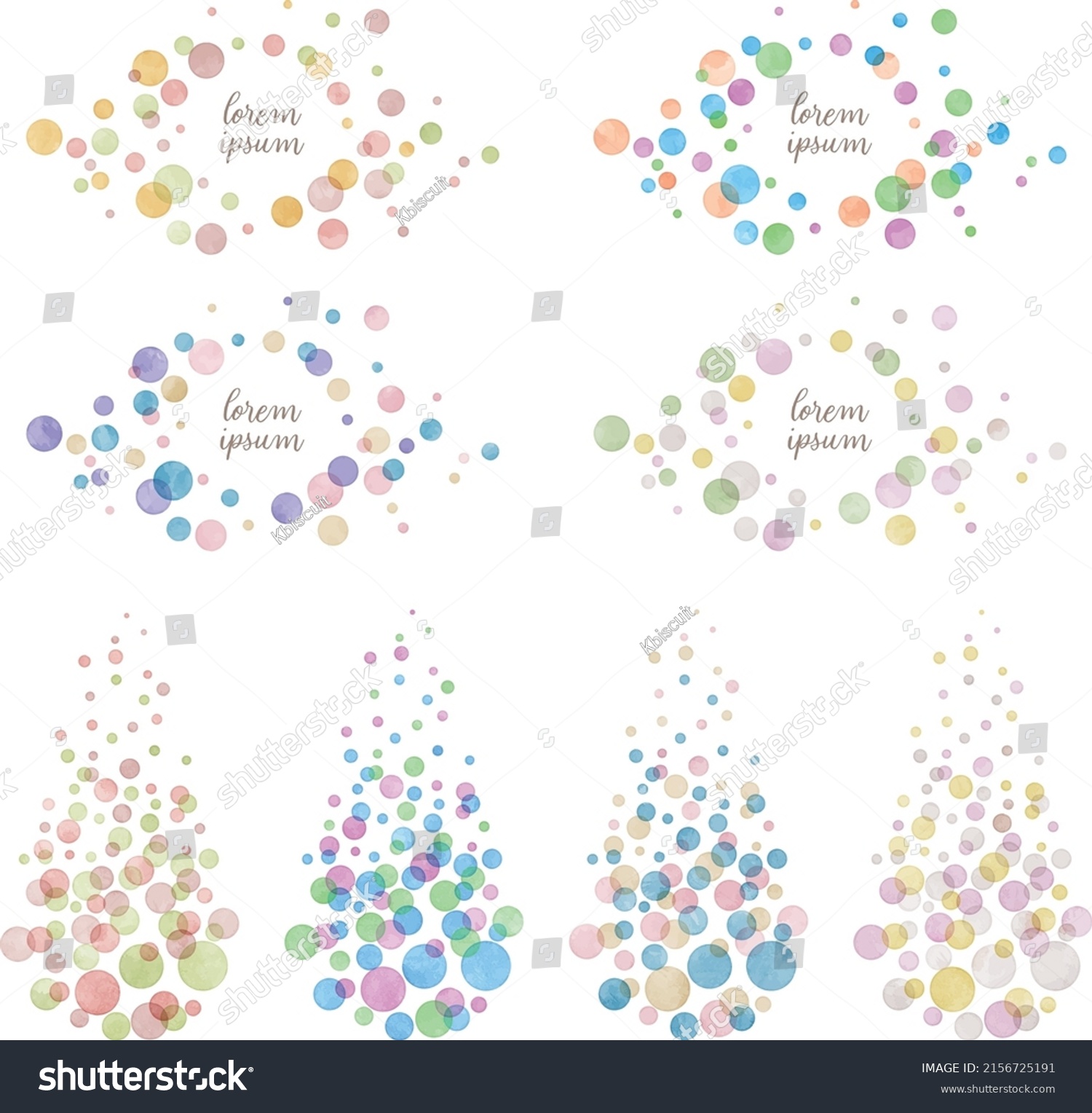 Colorful Watercolor Vector Dot Frames Decorations Stock Vector (Royalty ...
