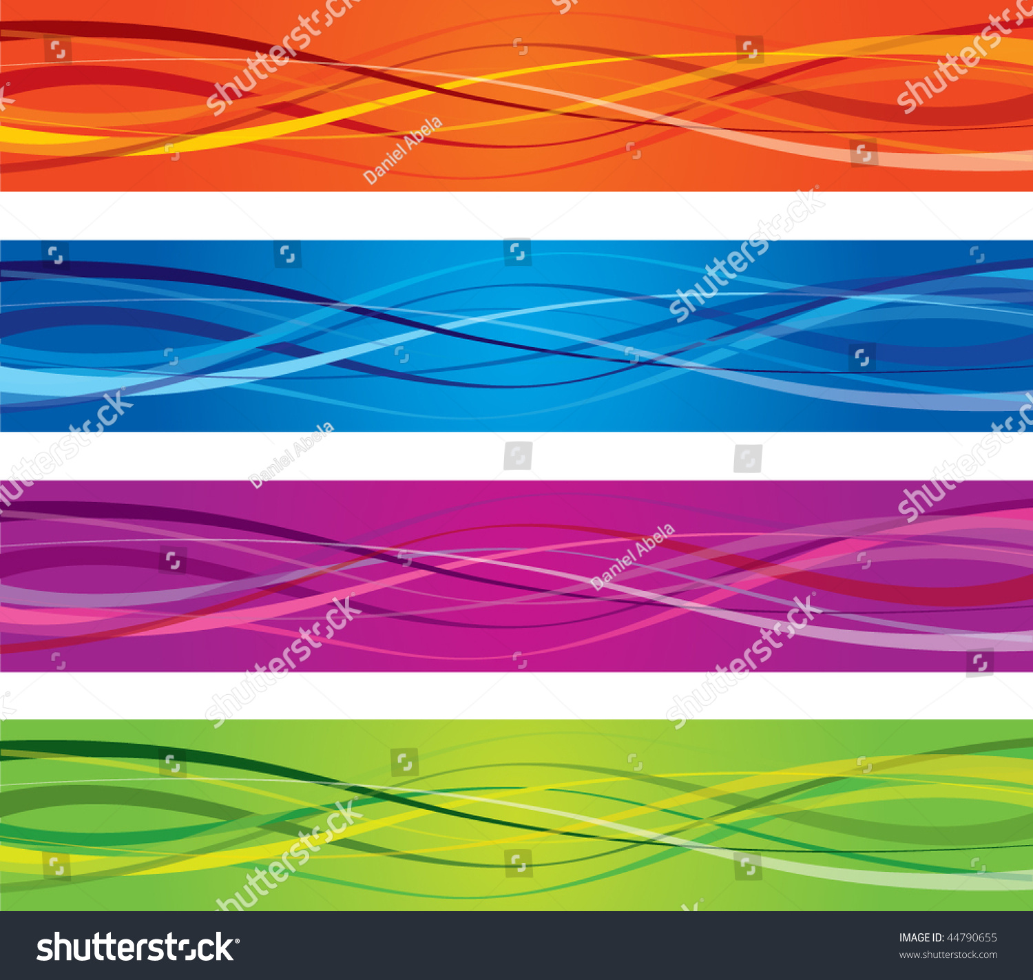 Colorful Wave Banners Stock Vector (Royalty Free) 44790655 | Shutterstock