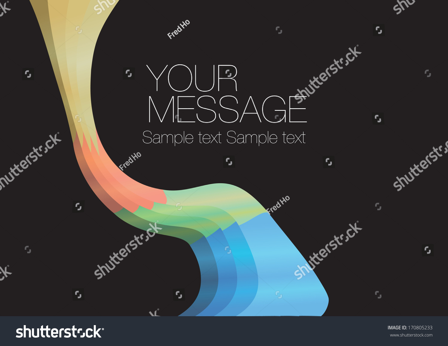 Colorful Wave Layout Design Own Area Stock Vector Royalty Free 170805233