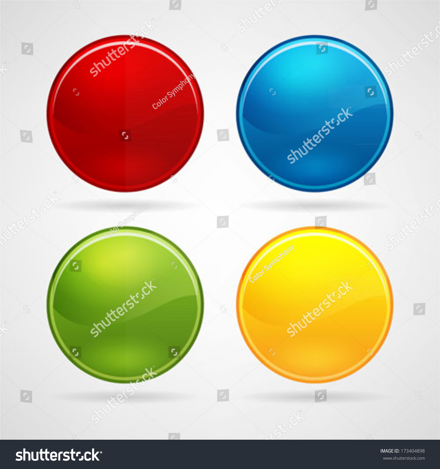 Colorful Web Buttons Set Stock Vector (Royalty Free) 173404898