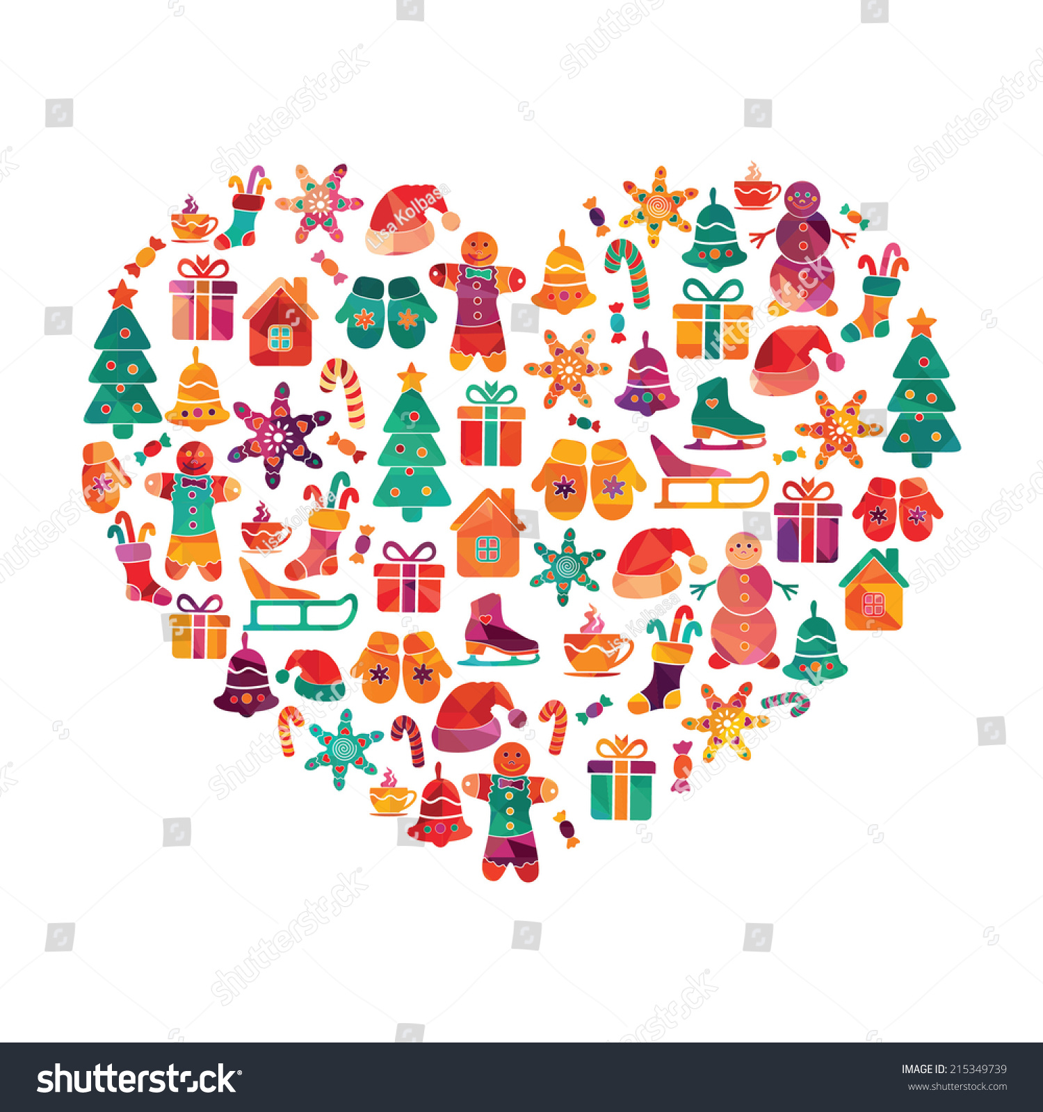 Colorful Winter Vector Background Stock Vector (Royalty Free) 215349739 ...