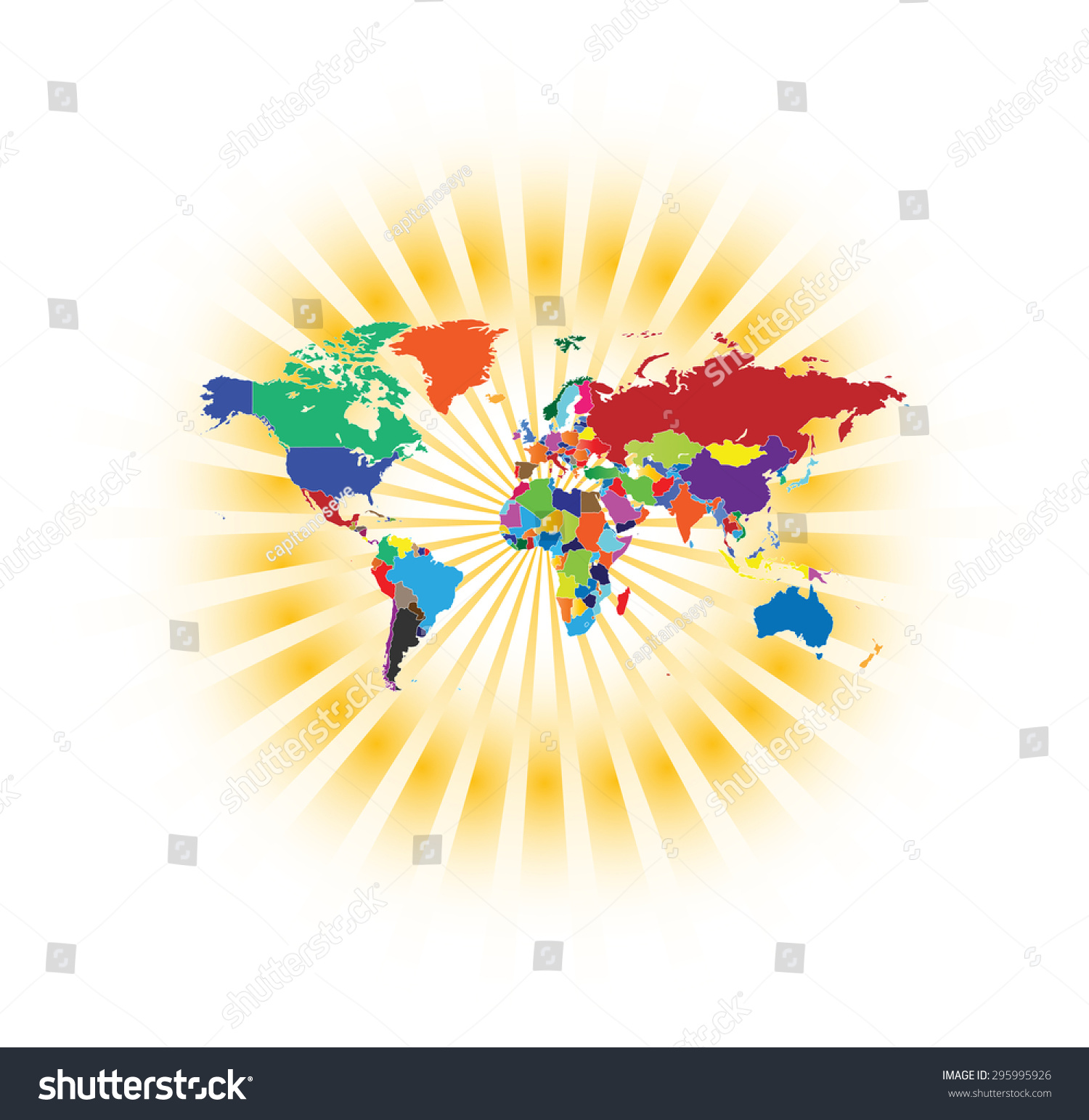 Colorful World Map Background Vector Illustration Stock Vector (Royalty ...