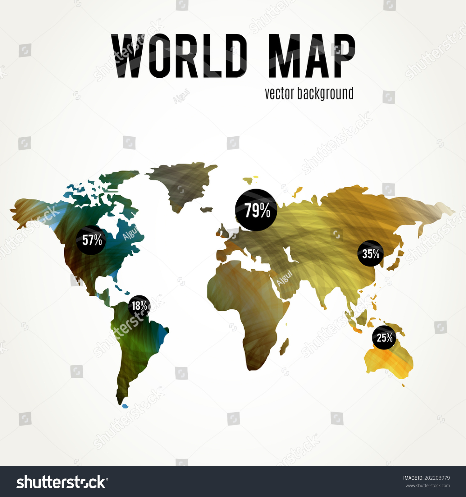 Colorful World Map Vector Illustration: vector de stock (libre de ...