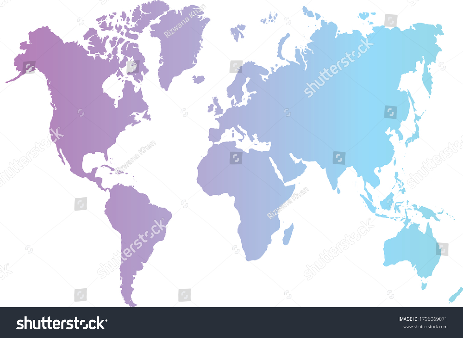 Colorful World Map Vector Modern Stock Vector (Royalty Free) 1796069071 ...