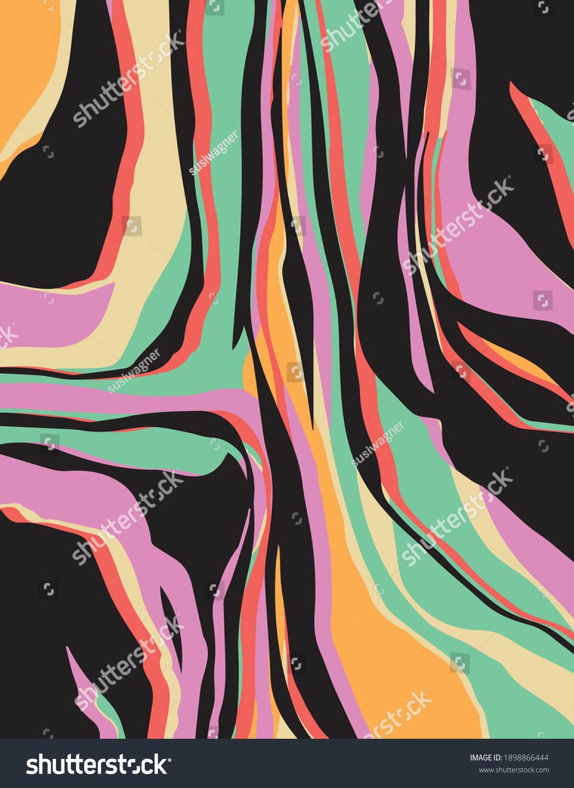 Colorful Zebra Pattern Design Luminous Fabric Stok Vektör (Telifsiz ...