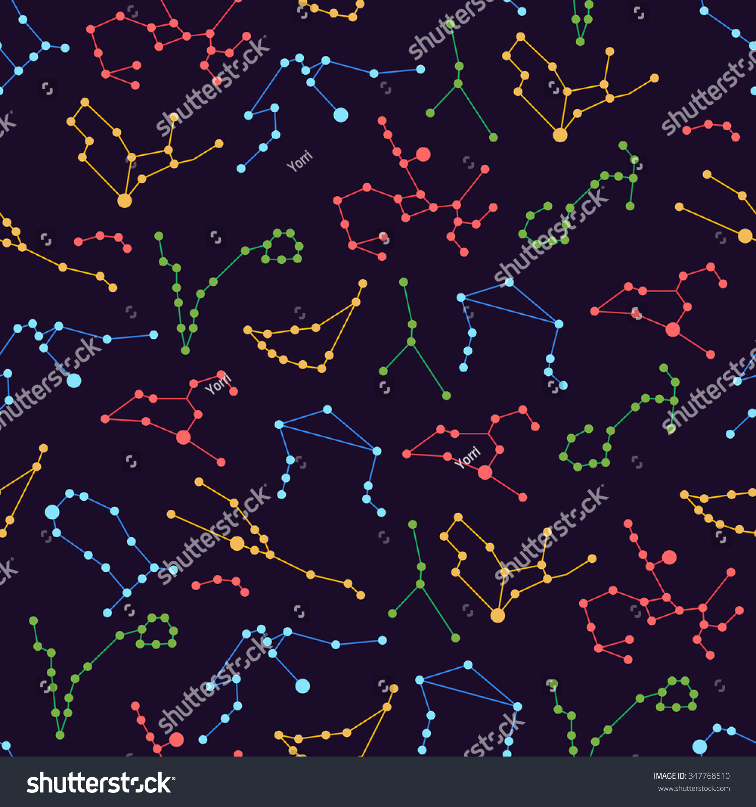 Colorful Zodiac Constellations Seamless Pattern Kids Stock Vector ...