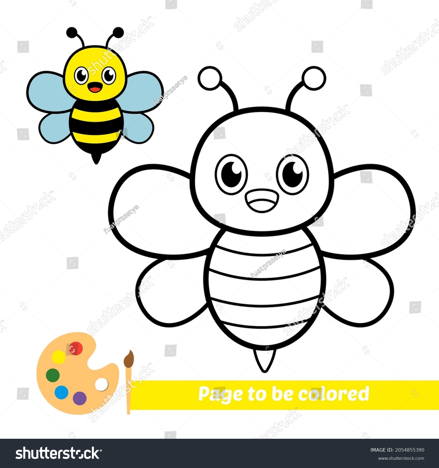 Coloring Book Bee Vector Image Stock Vector (Royalty Free) 2054855390 ...