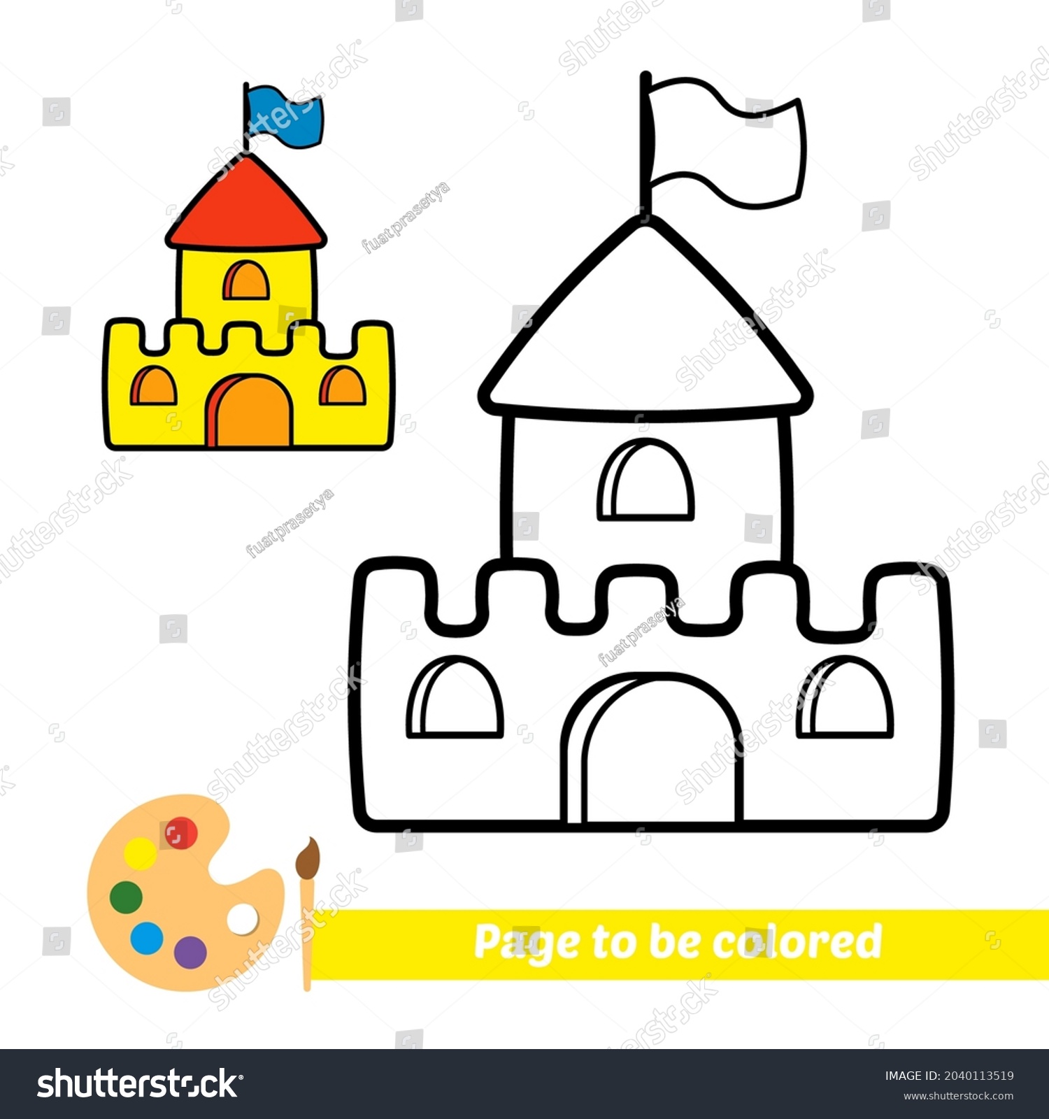 Coloring Book Castle Vector Image Stock Vector (Royalty Free ...