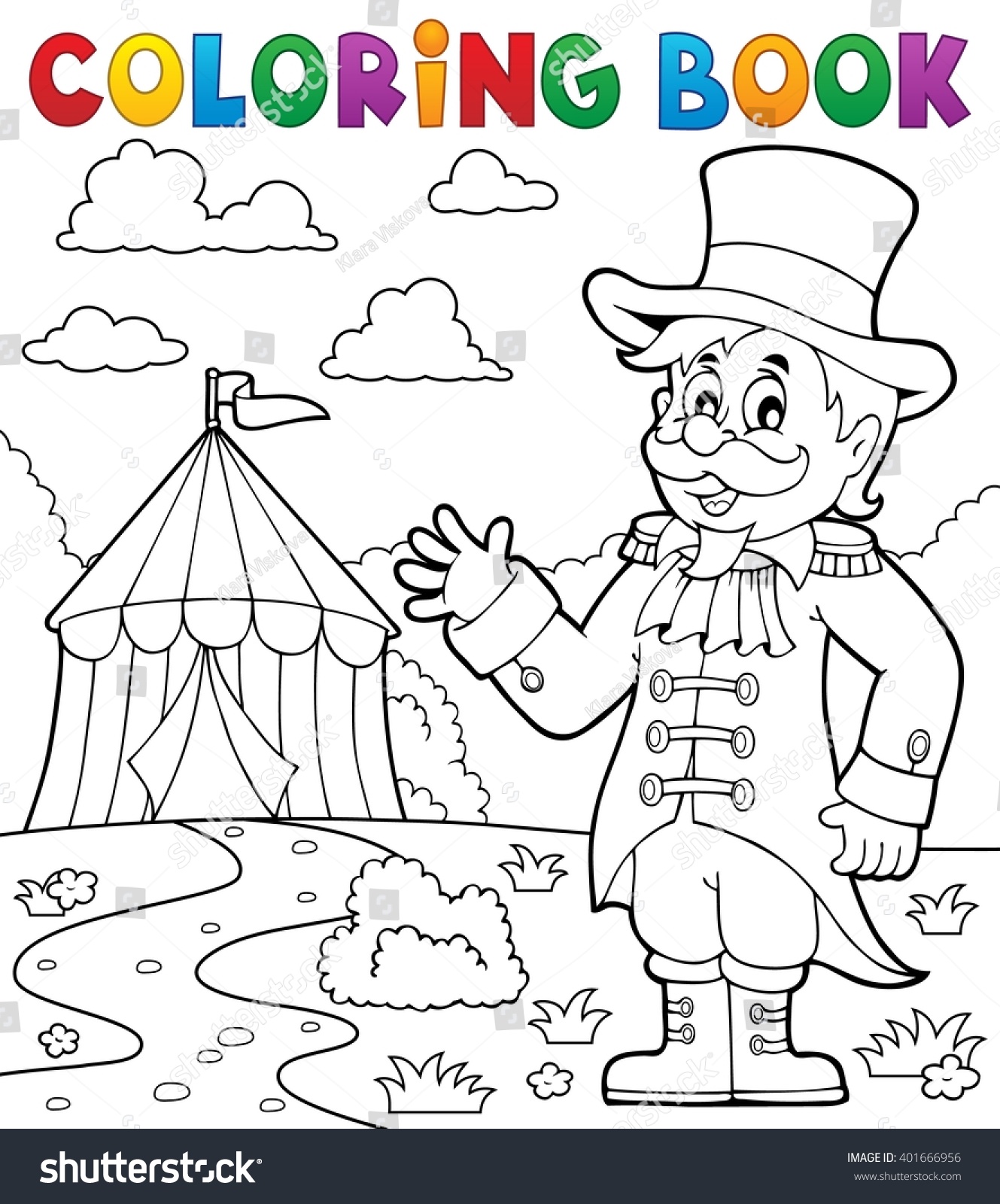 Coloring Book Circus Ringmaster Theme 2: Vector có sẵn (miễn phí bản ...