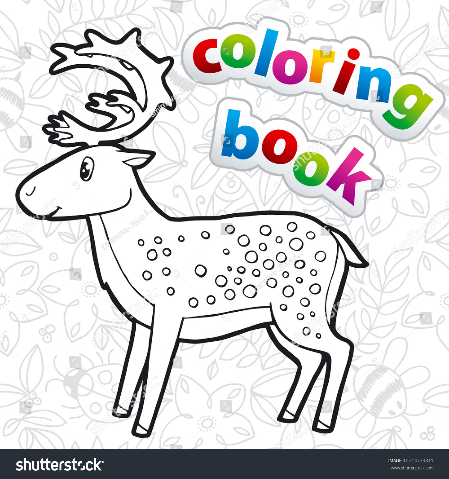 Coloring Book Deer Stock Vector 214739311 - Shutterstock