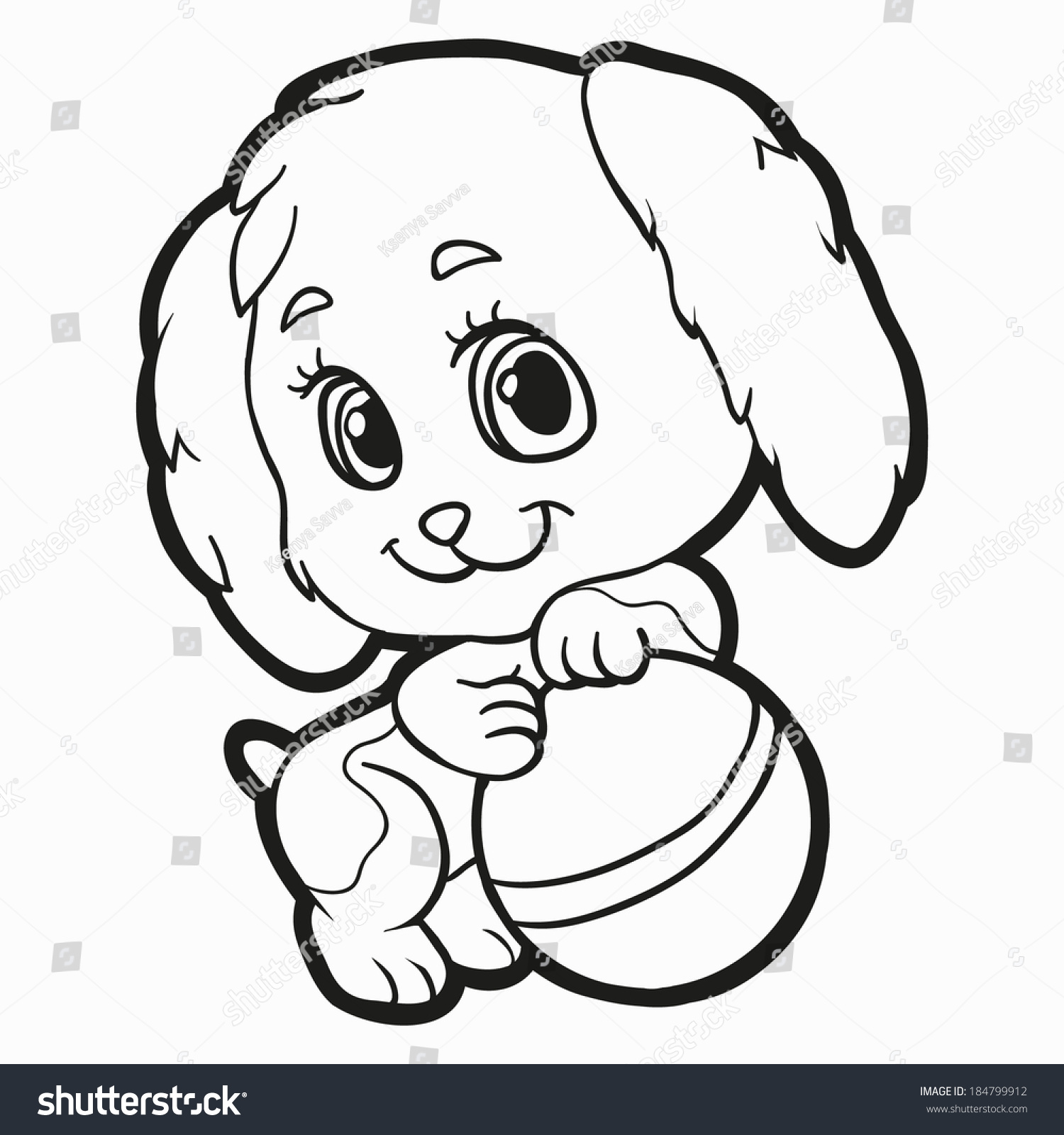 Coloring Book Dog Stock Vector (Royalty Free) 184799912