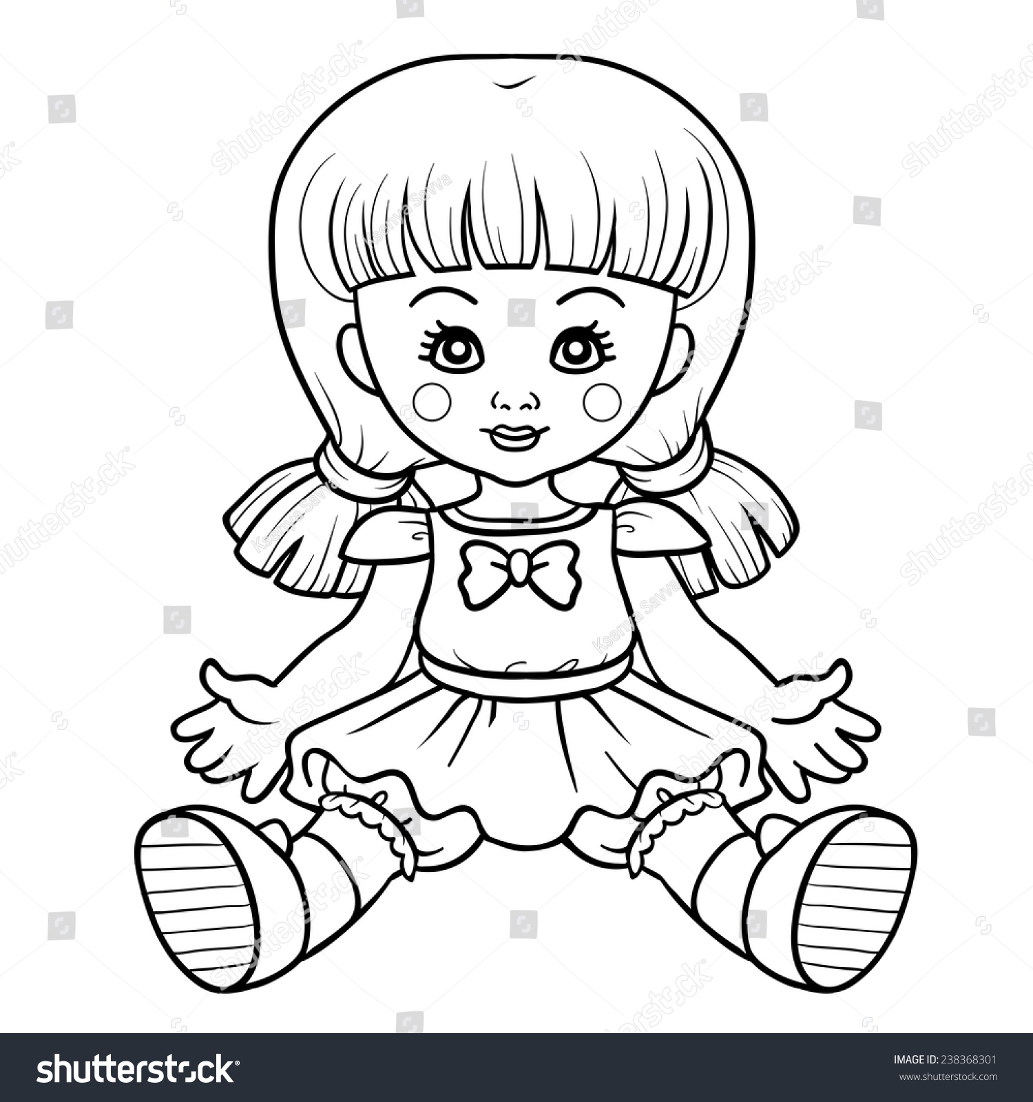 Coloring Book Doll: เวกเตอร์สต็อก (ปลอดค่าลิขสิทธิ์) 238368301 ...