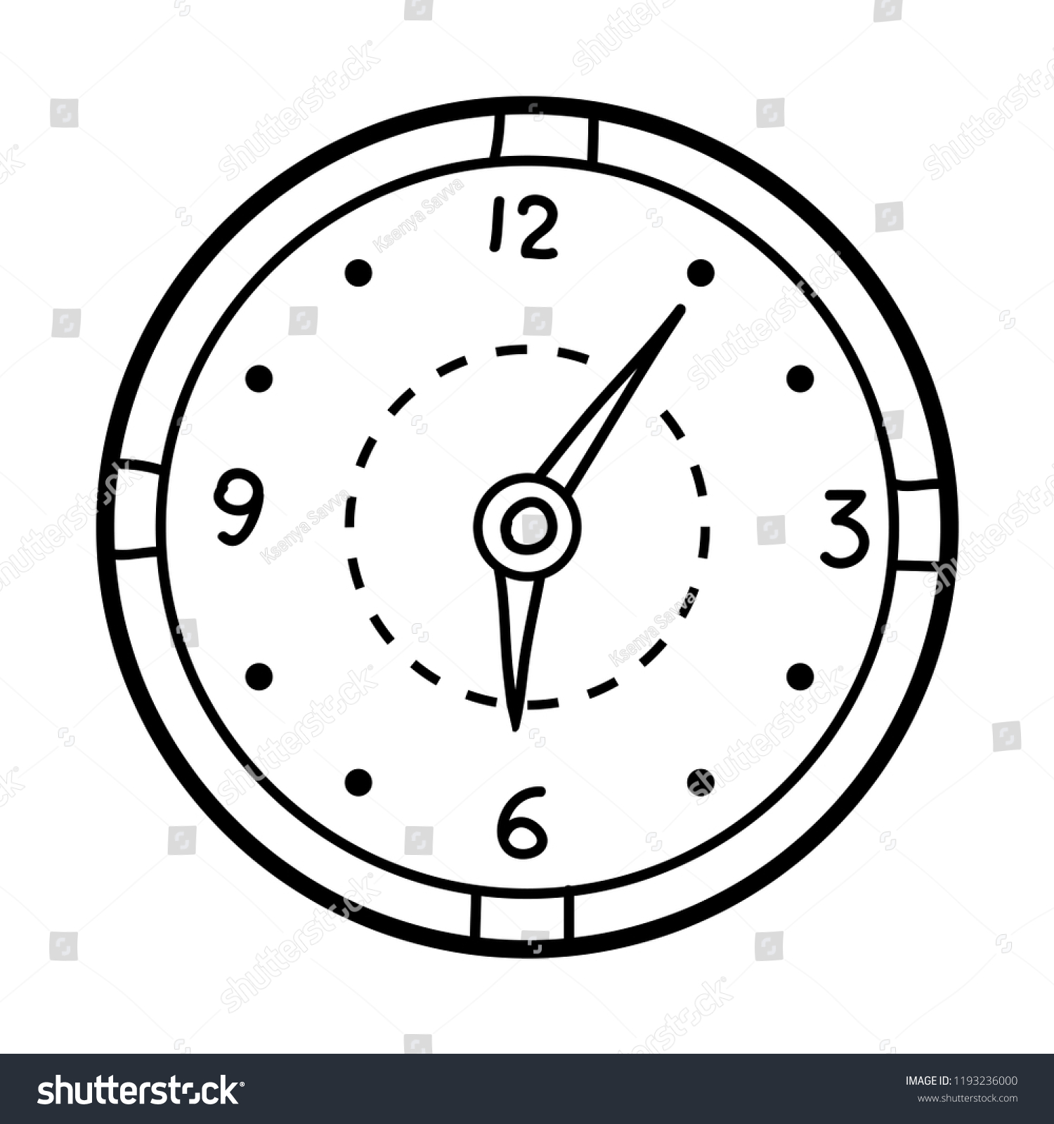 Coloring Book Children Clock Stock Vector (Royalty Free) 1193236000 ...