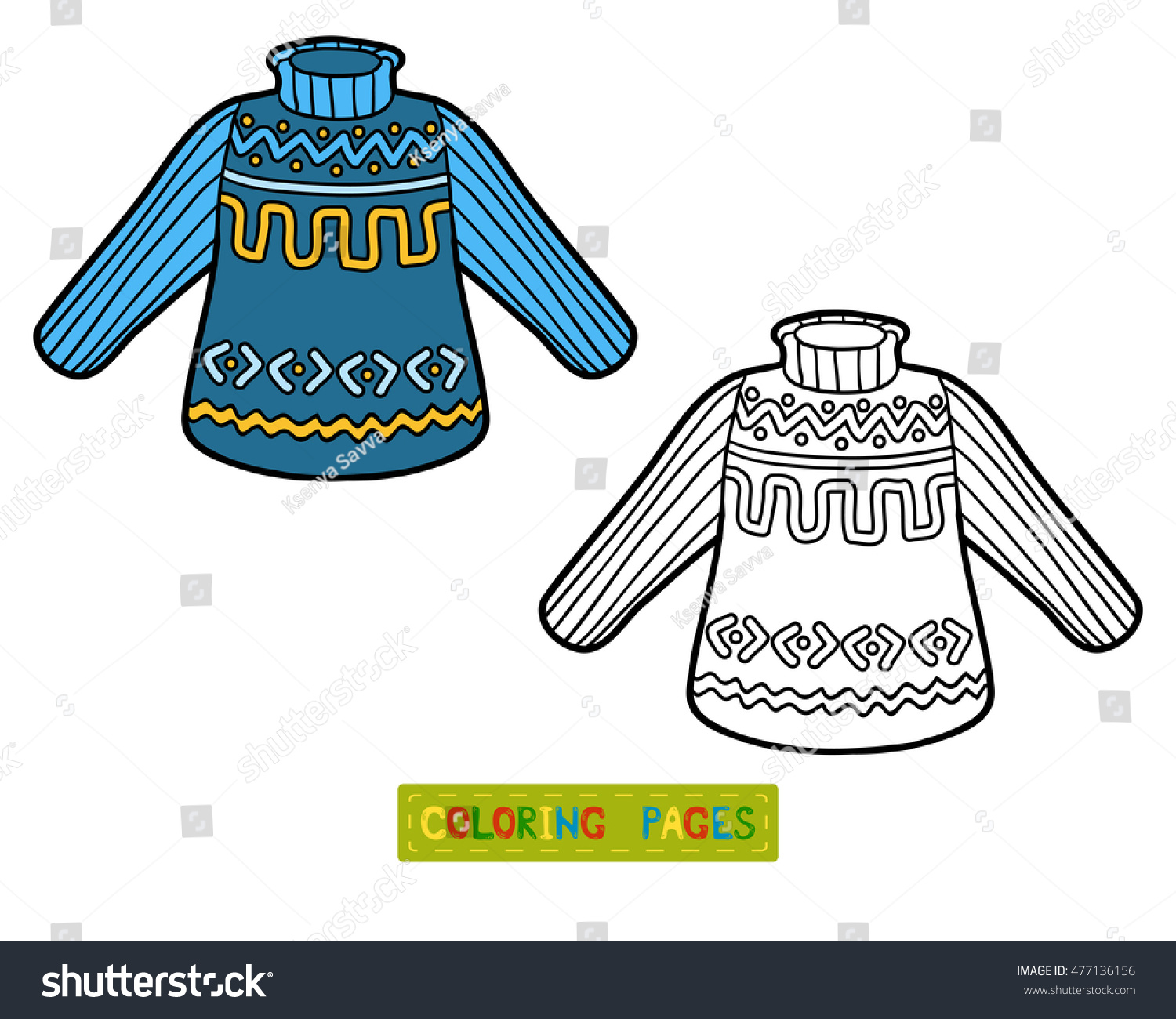 Coloring Book Children Pullover Stock Vector (Royalty Free) 477136156 ...