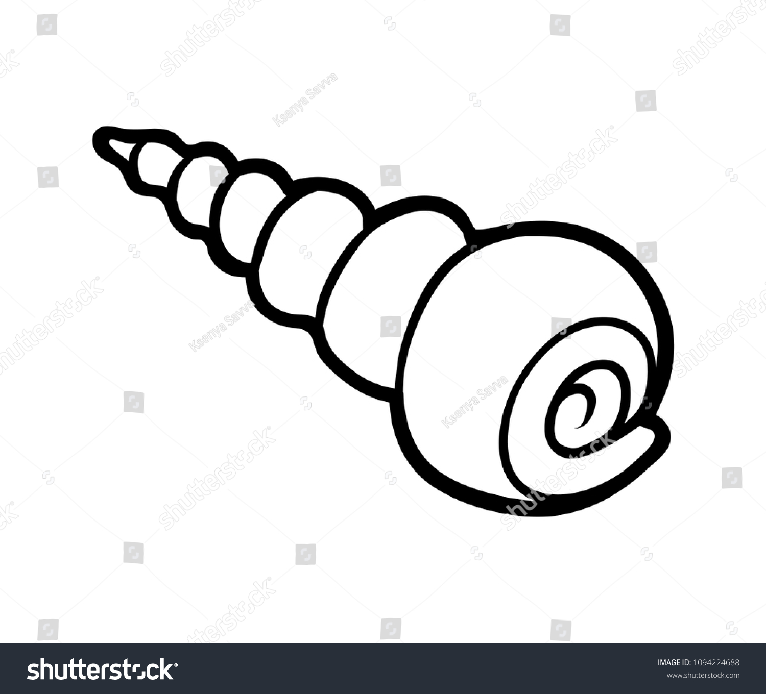 Coloring Book Children Shell Stock Vector (Royalty Free) 1094224688