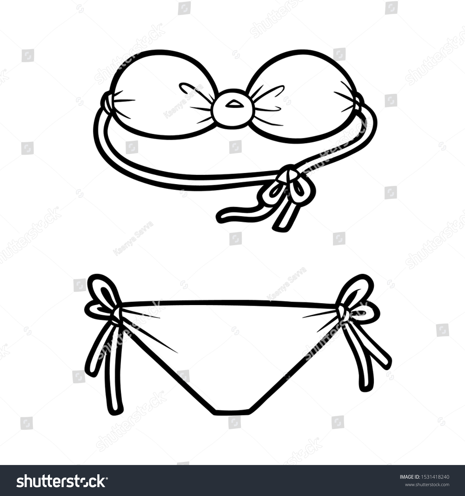 Coloring Book Children String Bikini: เวกเตอร์สต็อก (ปลอดค่าลิขสิทธิ์ ...