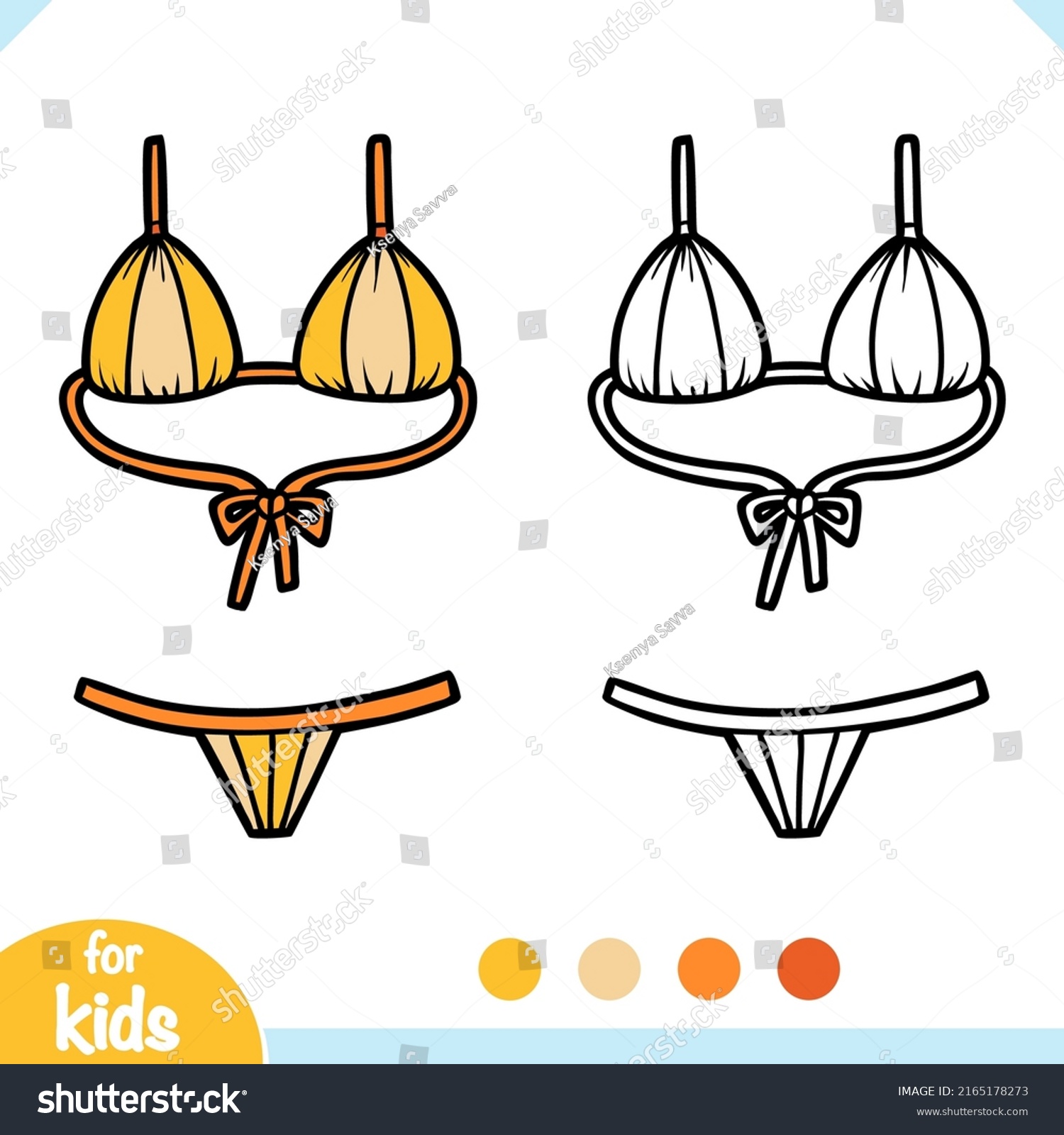 Coloring Book Children String Bikini Stock Vector (Royalty Free ...