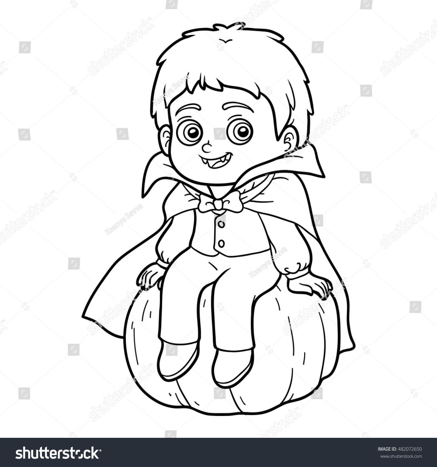 Coloring Book Children Vampire Stock Vector (Royalty Free) 482072650