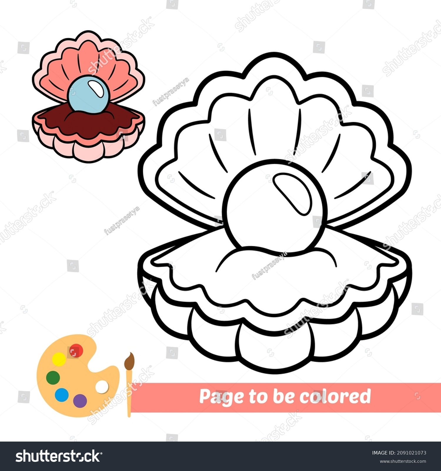 Coloring Book Kids Shell Vector Stock Vector (Royalty Free) 2091021073 ...