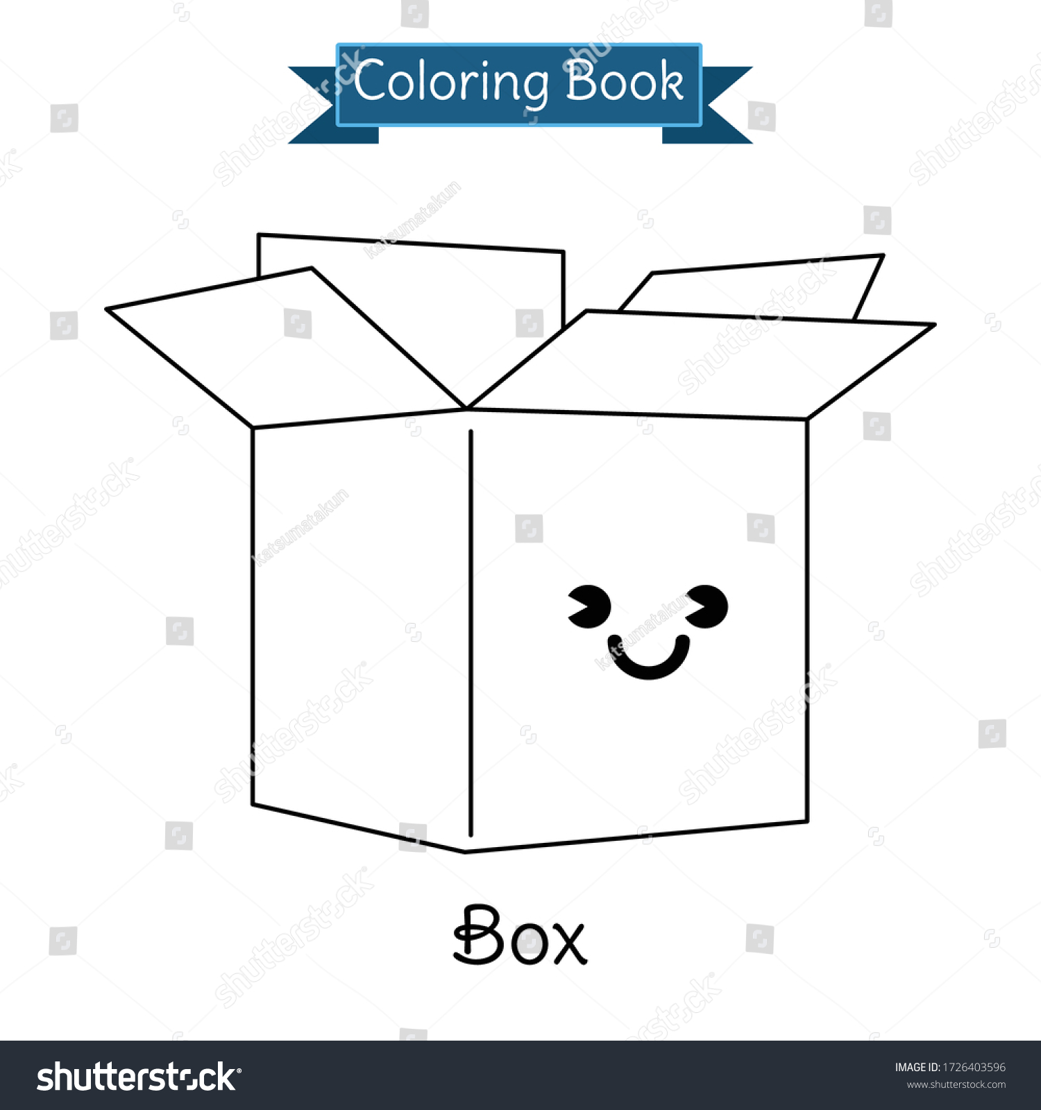 boîte à chibi pour enfant du : image vectorielle de stock (libre de ...