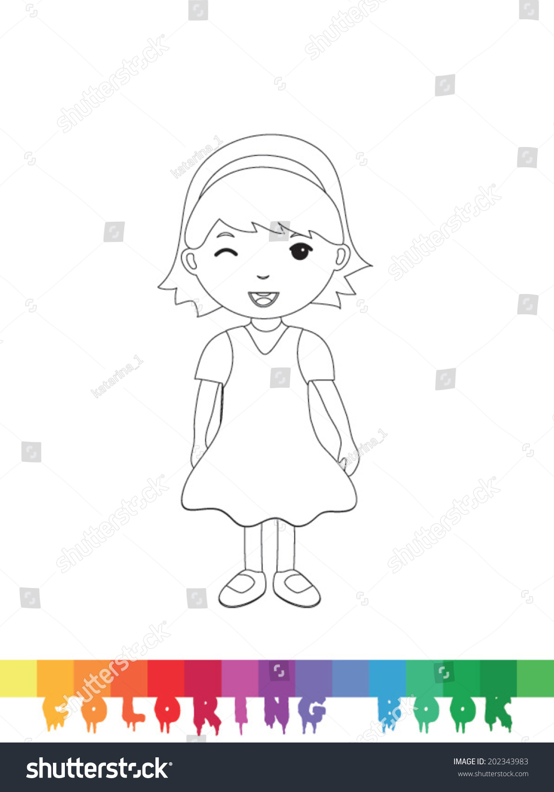 Coloring Book Kid Vector Illustration: Vector có sẵn (miễn phí bản ...