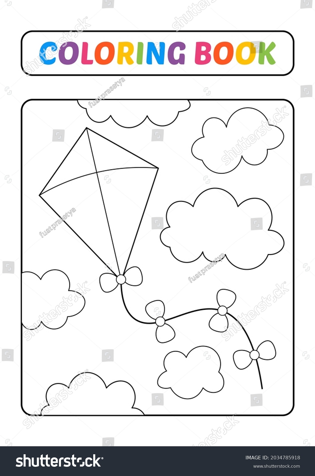 Coloring Book Kite Vector Image Stock Vector (Royalty Free) 2034785918 ...